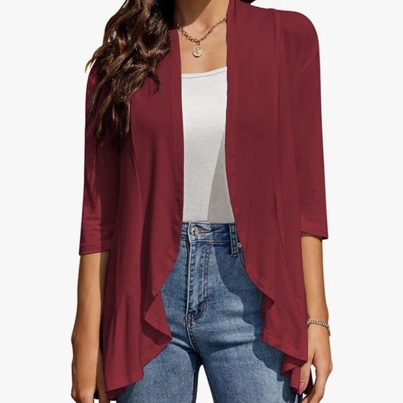 Hocosit | Sweaters | Nwt Red Waterfall Open Front Cardigan 2x | Poshmark